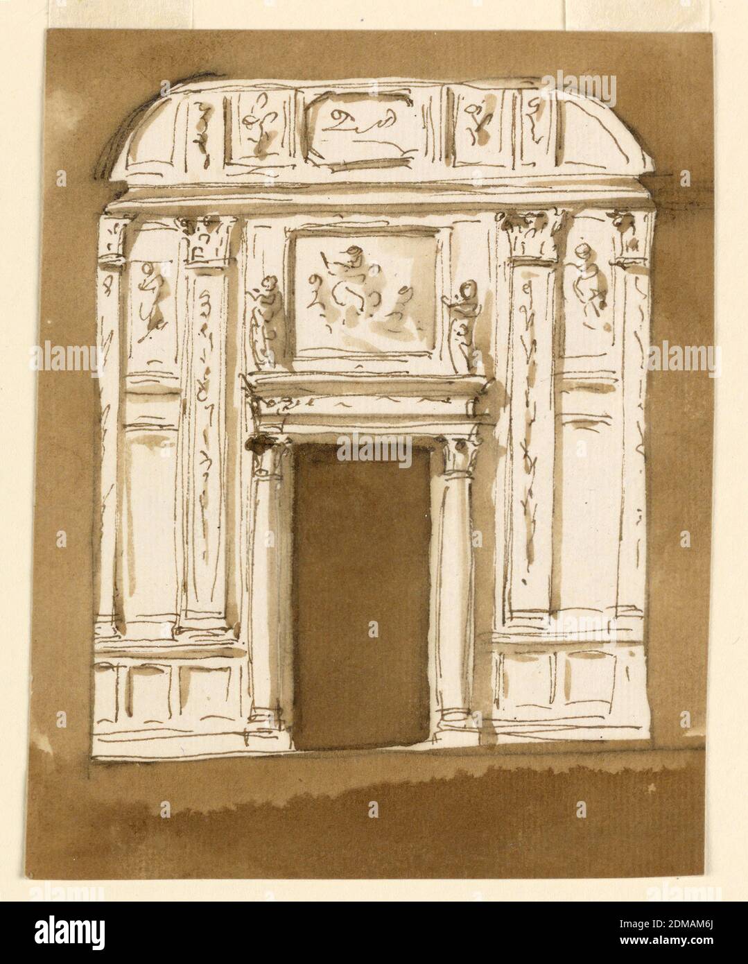 Door Wall Elevation of the Noble Cabinet, Palazzo Altieri, Giuseppe ...