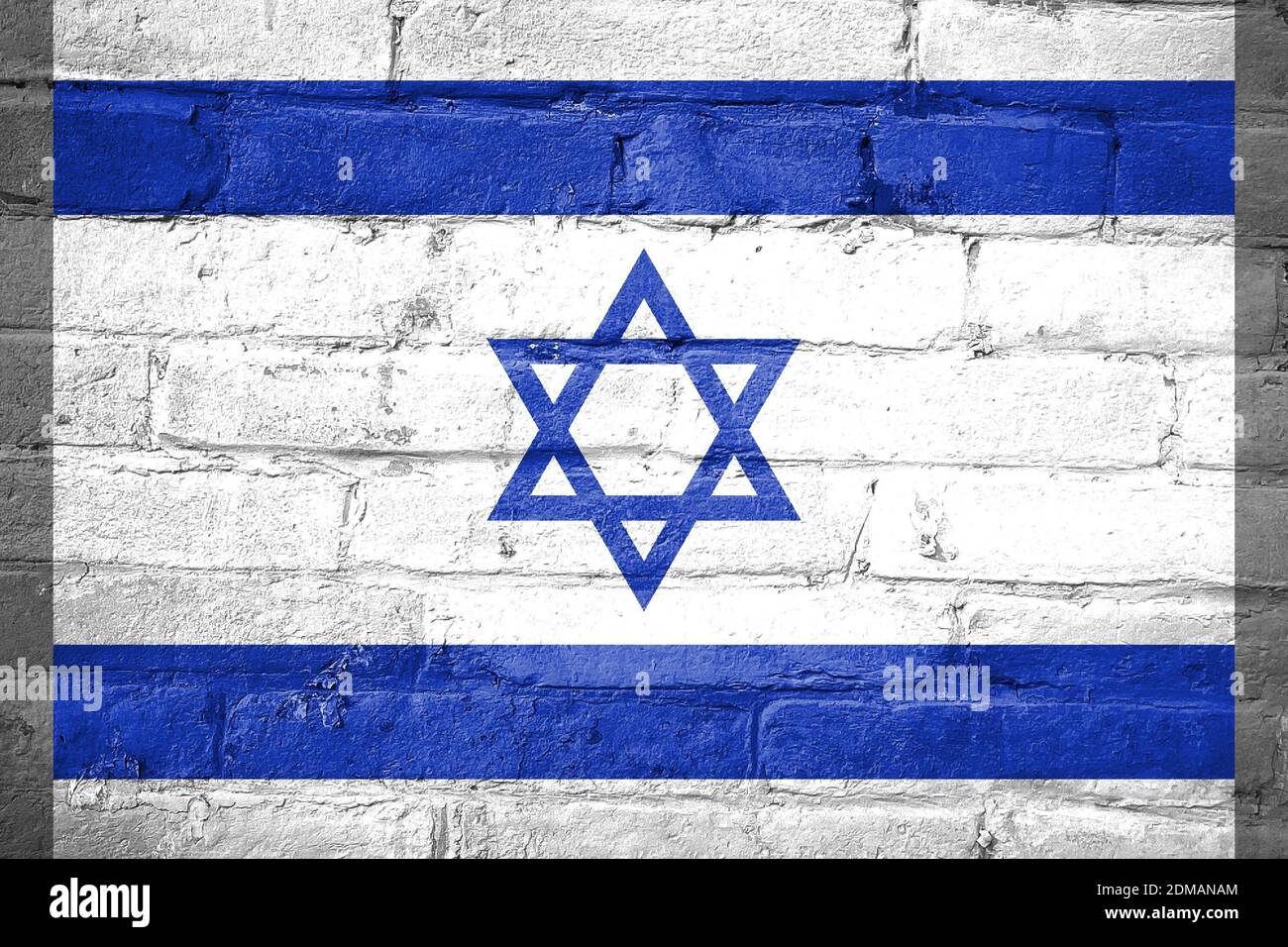 Israel flag on brick wall hi-res stock photography and images - Alamy