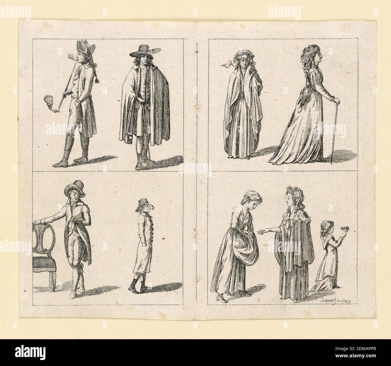 Vignette of Figure Studies, Johann August Rossmassler, German, 1752 ...