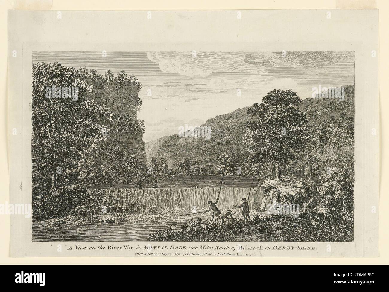 A View of the River Wye, near Bakewell, Derbyshire, Robert Sayer ...