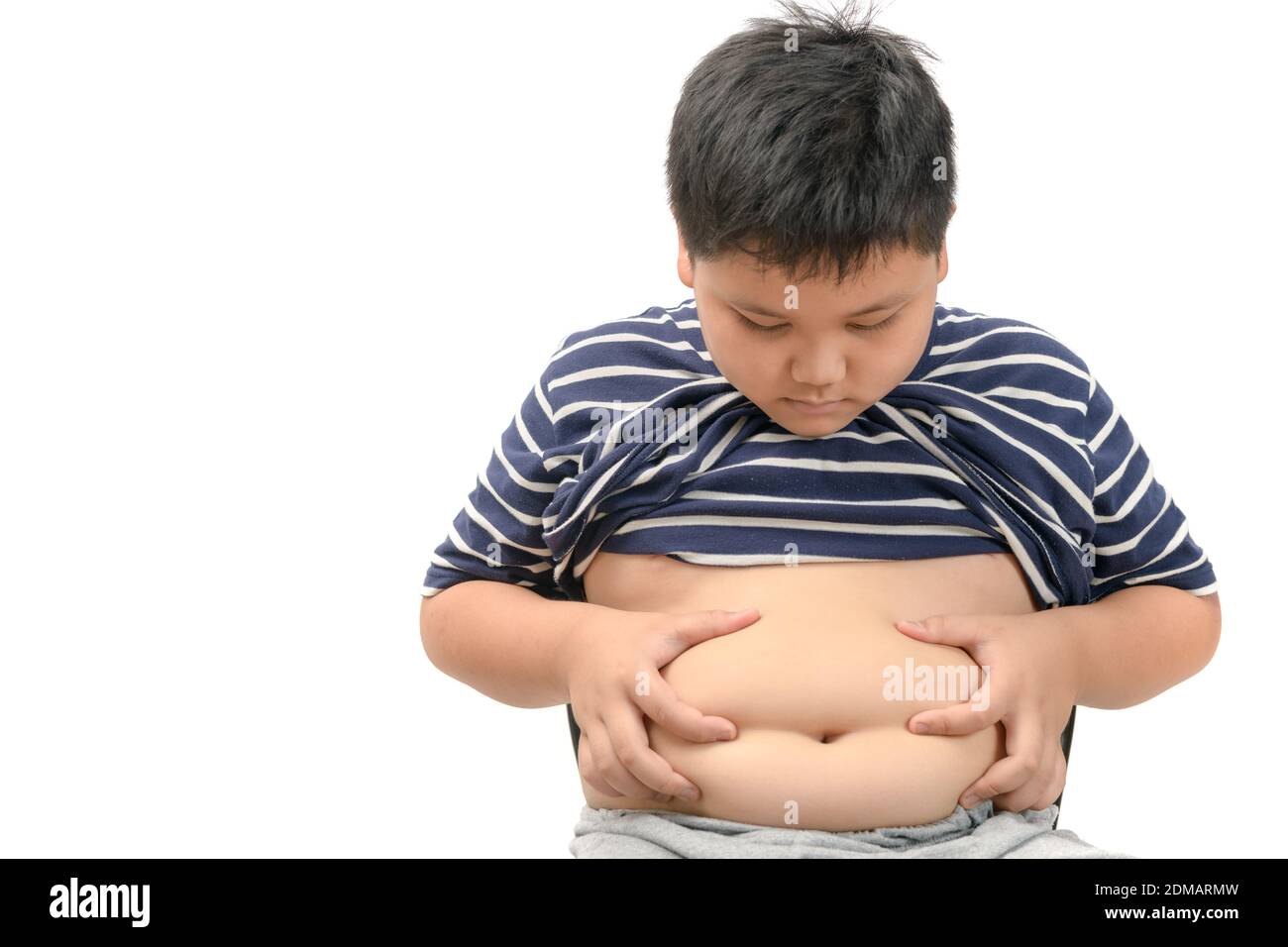 Overweight boy belly hi-res stock photography and images - Alamy