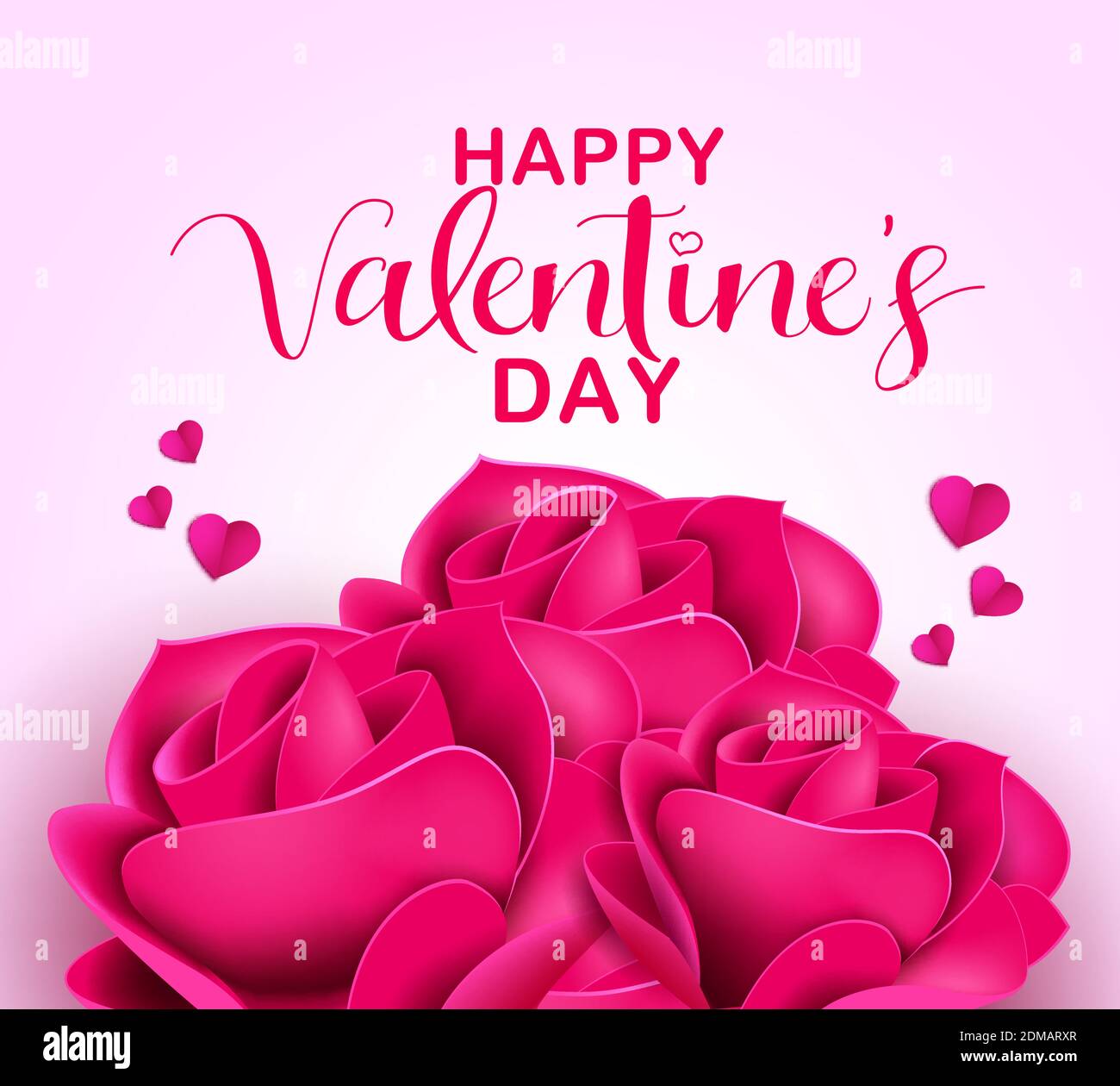 Valentine's rose vector background design. Happy valentine's day text ...