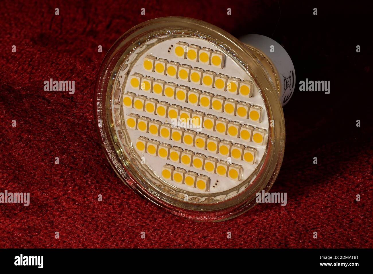 Close-up of a lamp bulb made of yellow SMD LEDs Stock Photo - Alamy