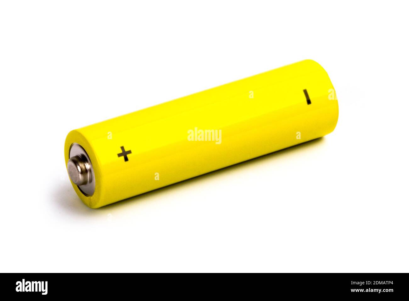 yellow alkaline battery isolated on white background Stock Photo - Alamy
