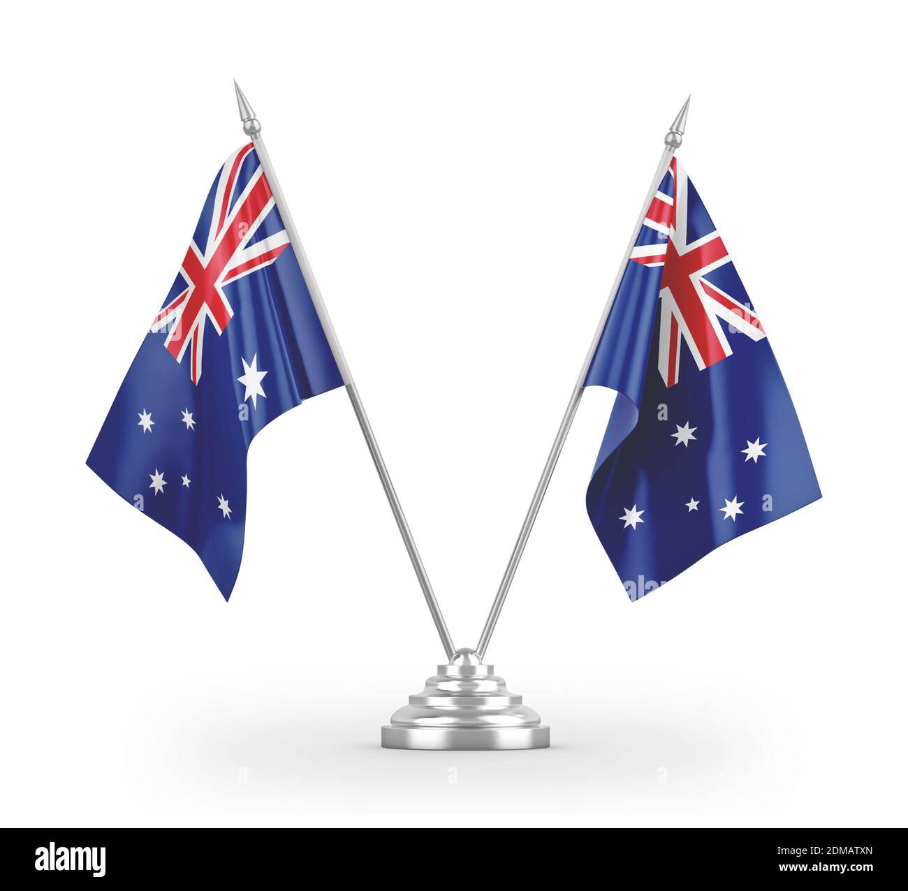 Australia table flags isolated on white 3D rendering Stock Photo - Alamy