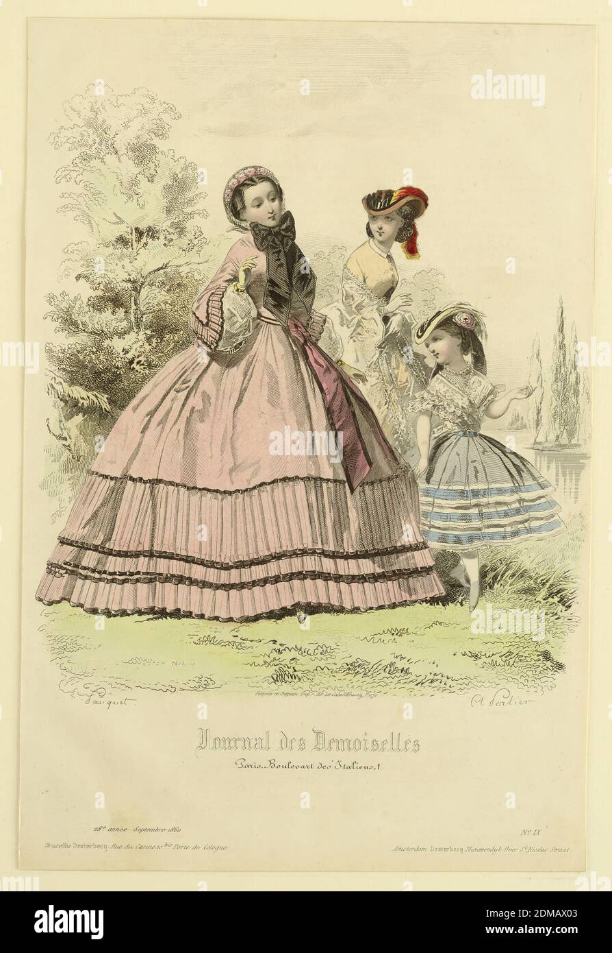 Fashion Plate from Journal des demoiselles, A. Pauquet, French, active ...