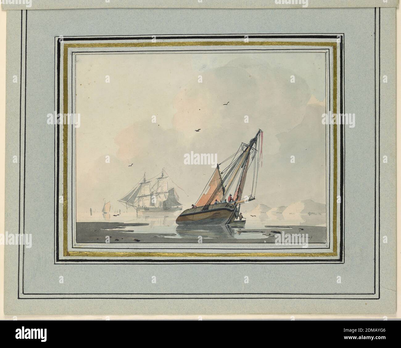 Sailing Ships in a Bay, Lodewijk Gilles Haccou, Dutch, 1792 - 1830 ...