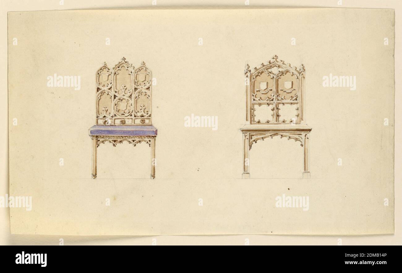 Designs for Two Chairs in, Watercolor, graphite Support: white wove ...