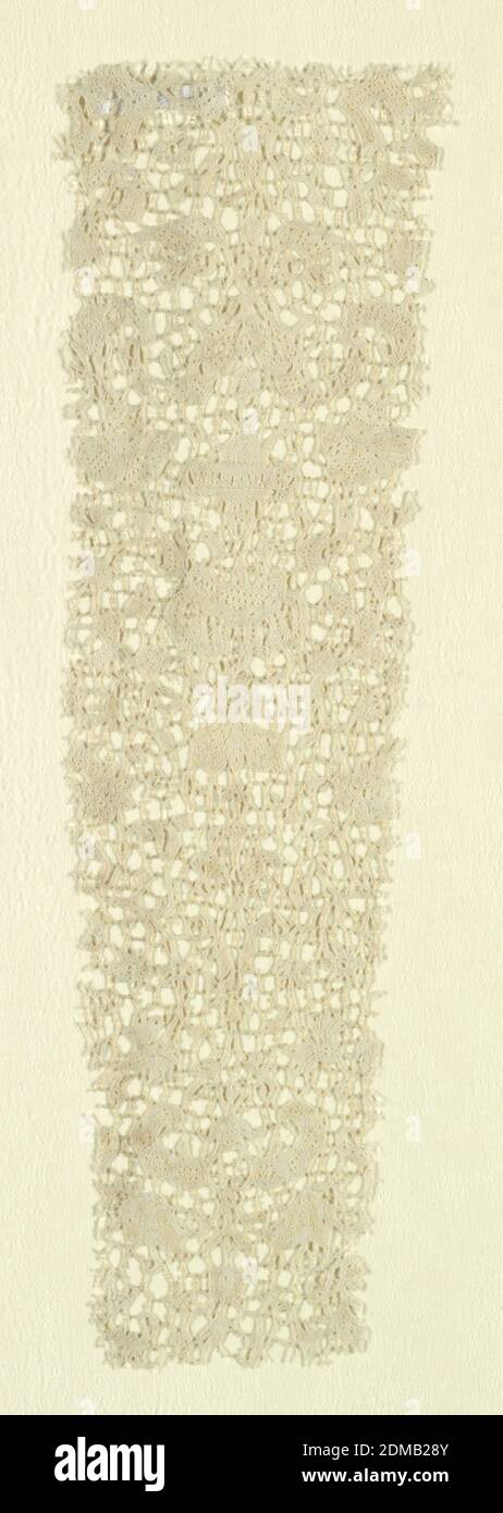 Cap streamers, Medium: linen Technique: needle lace, 6-sided reworked ...