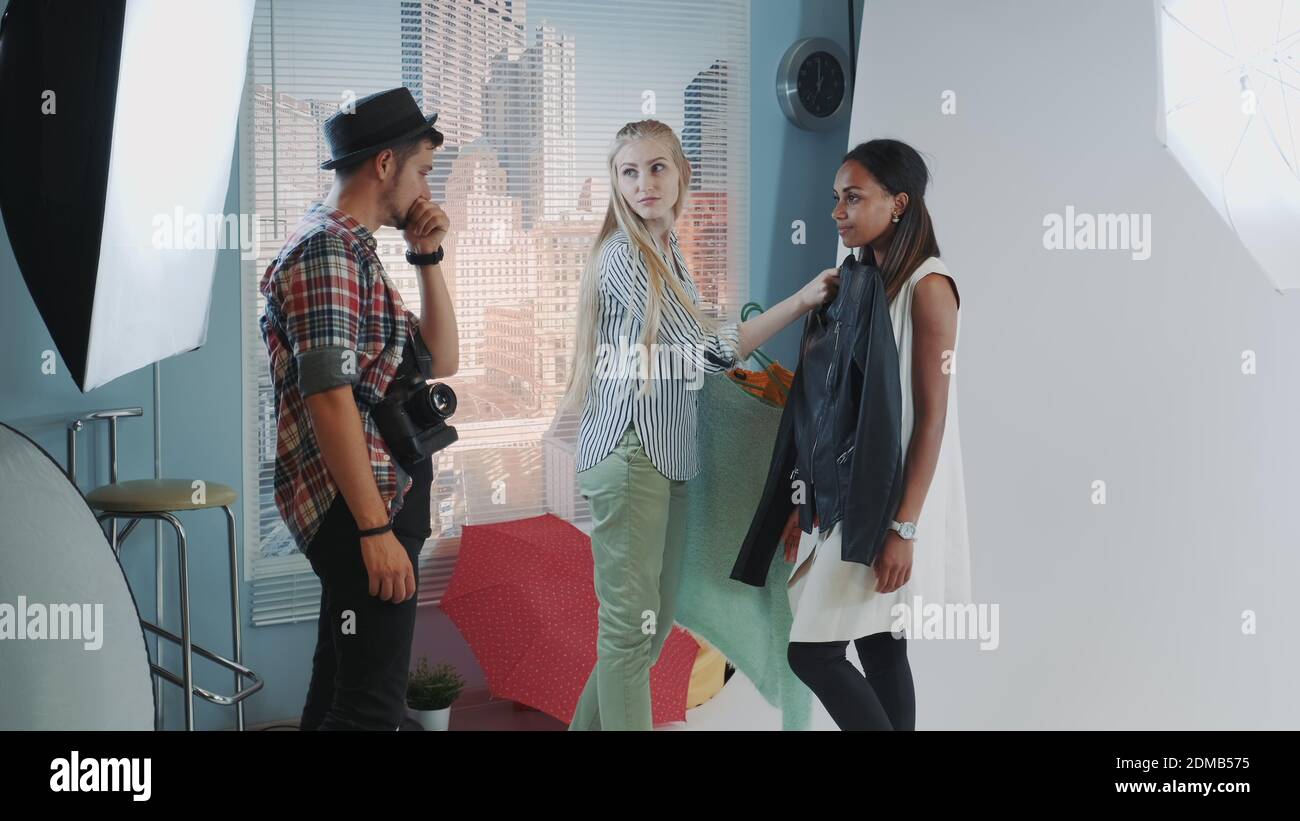 Professional photographer model assistant digital hi-res stock ...