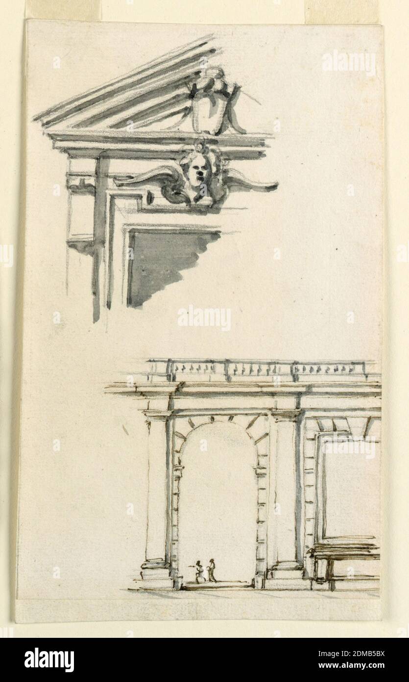 Design for Window Case and Part of a Colonnade, Filippo Marchionni ...