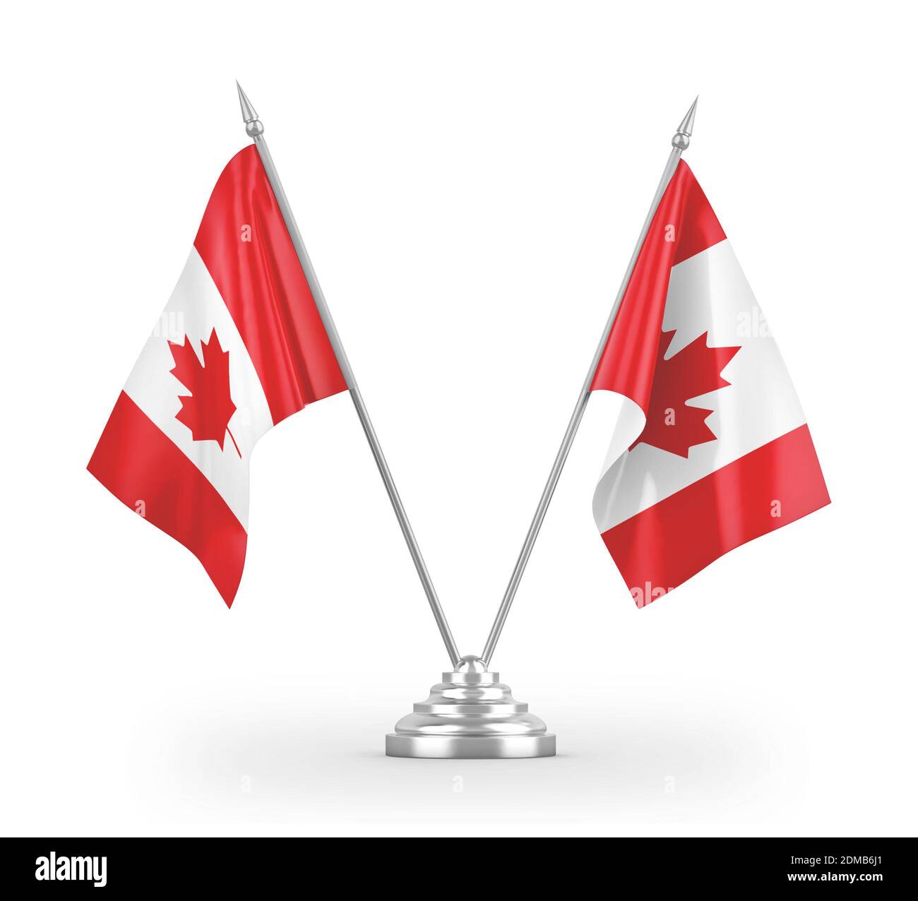 Canada table flags isolated on white 3D rendering Stock Photo - Alamy
