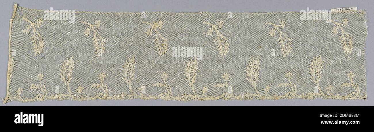 Edge, Medium: linen Technique: bobbin lace made in Lille style with ...