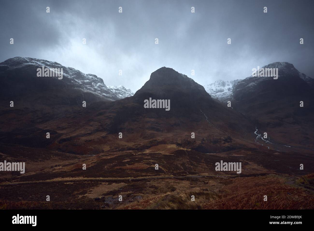 Snowy atmosphere in winter, after a big storm. Rain in the environment ...