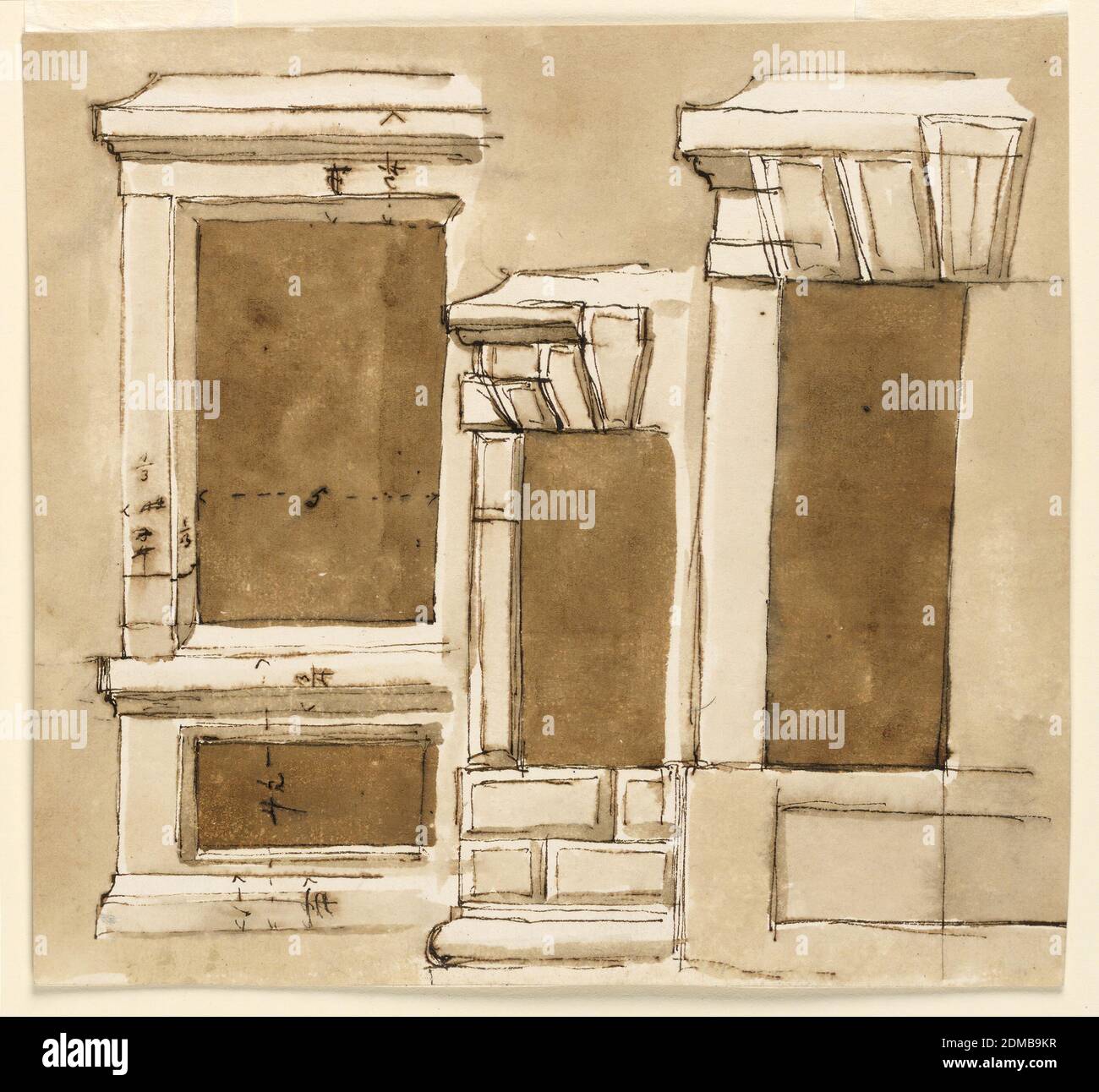 Three Designs for Window Frames, Giuseppe Barberi, Italian, 1746–1809 ...