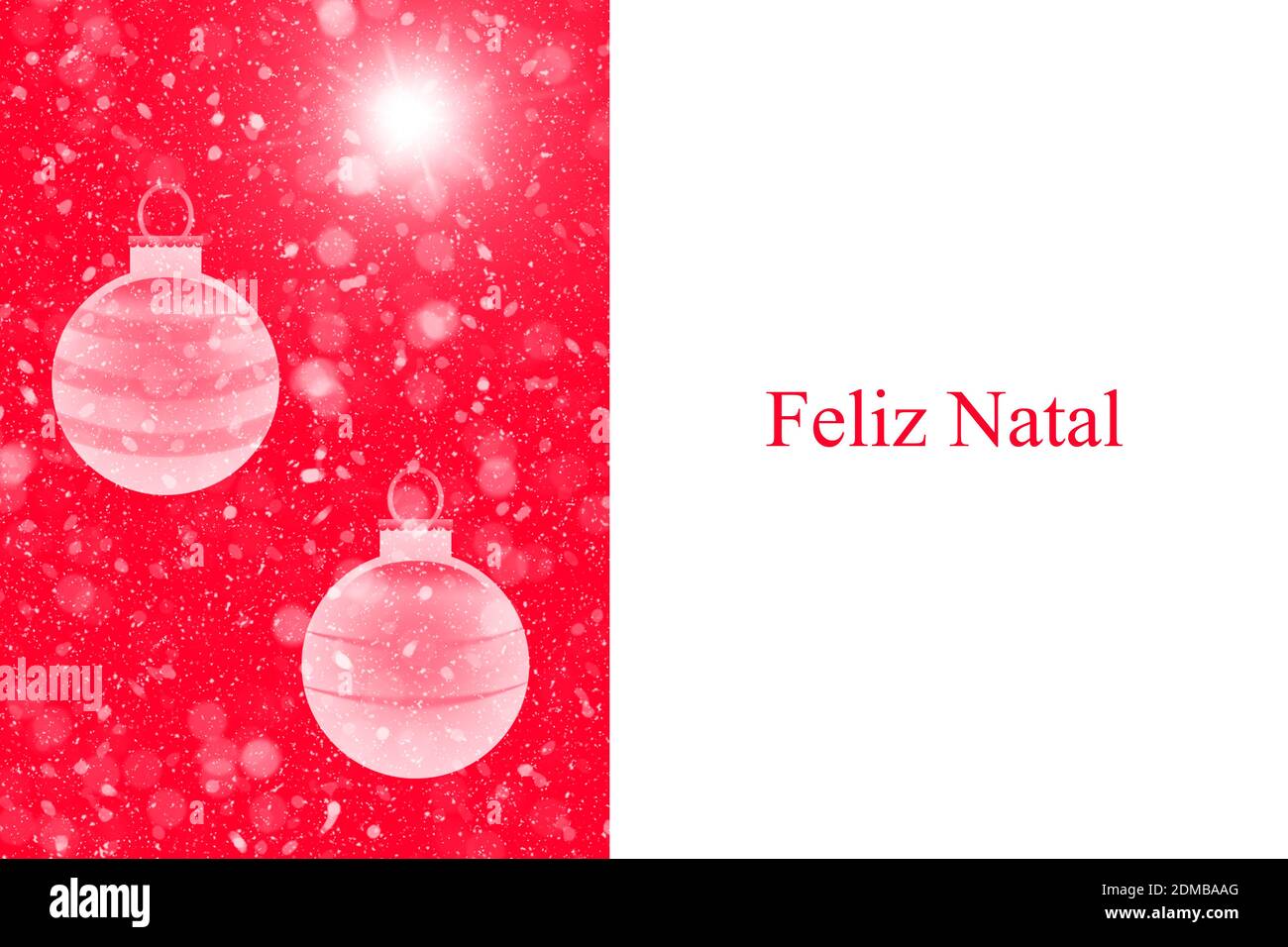 A "Feliz Natal" Portuguese text with Christmas tree ornament ...
