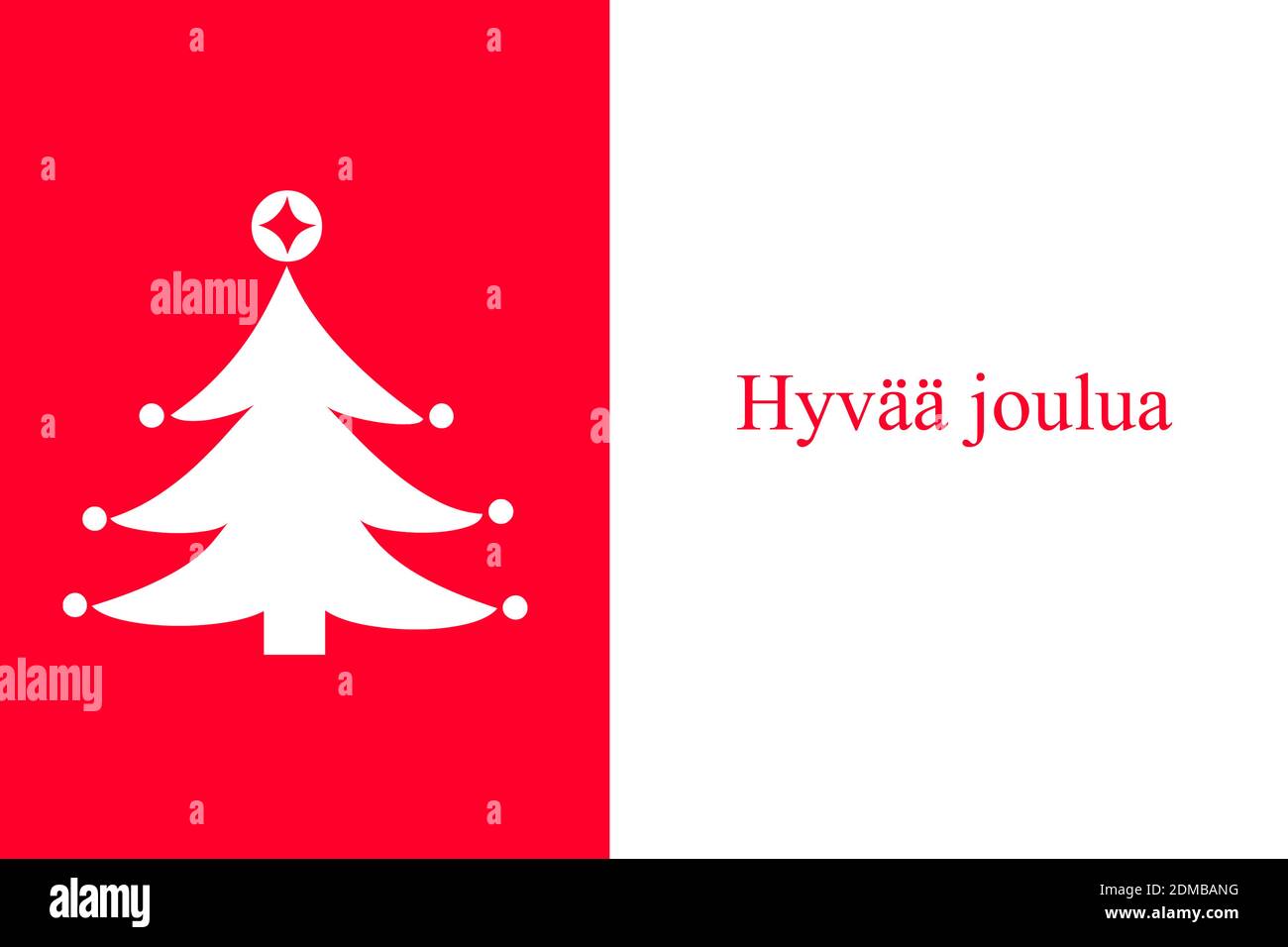 A "Hyvaa joulua" Finnish text with a Christmas tree illustration ...
