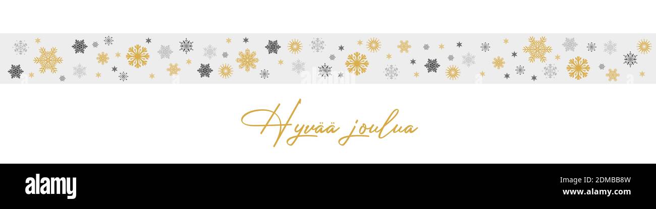 A "Hyvaa Joulua" Finnish text on a white background with snowflake ...