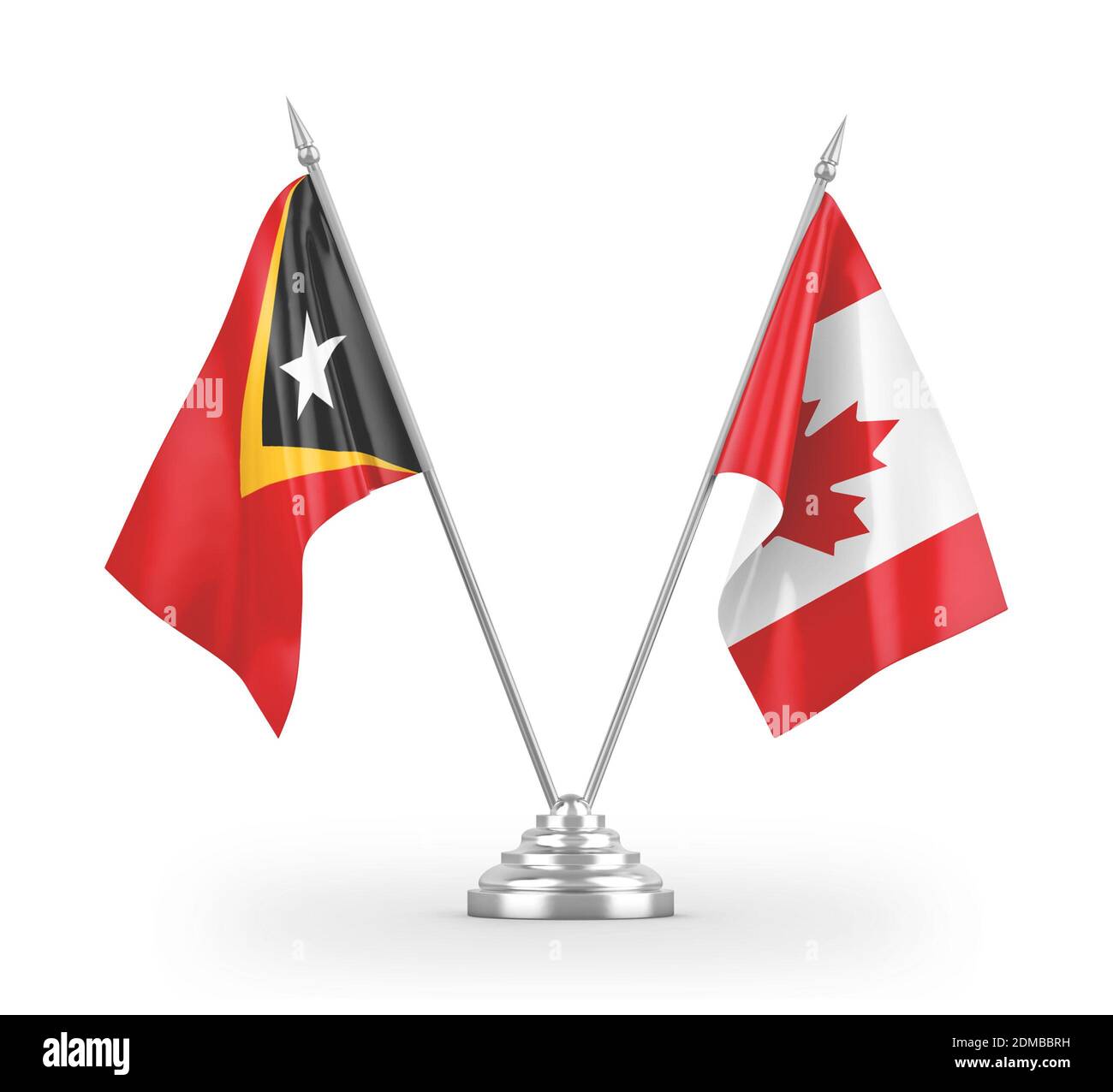 Canada and Timor-Leste East Timor table flags isolated on white 3D ...