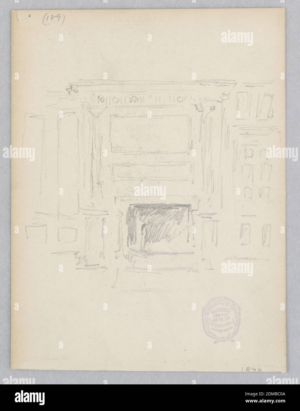 Fireplace, Robert Frederick Blum, American, 1857–1903, Graphite on wove ...