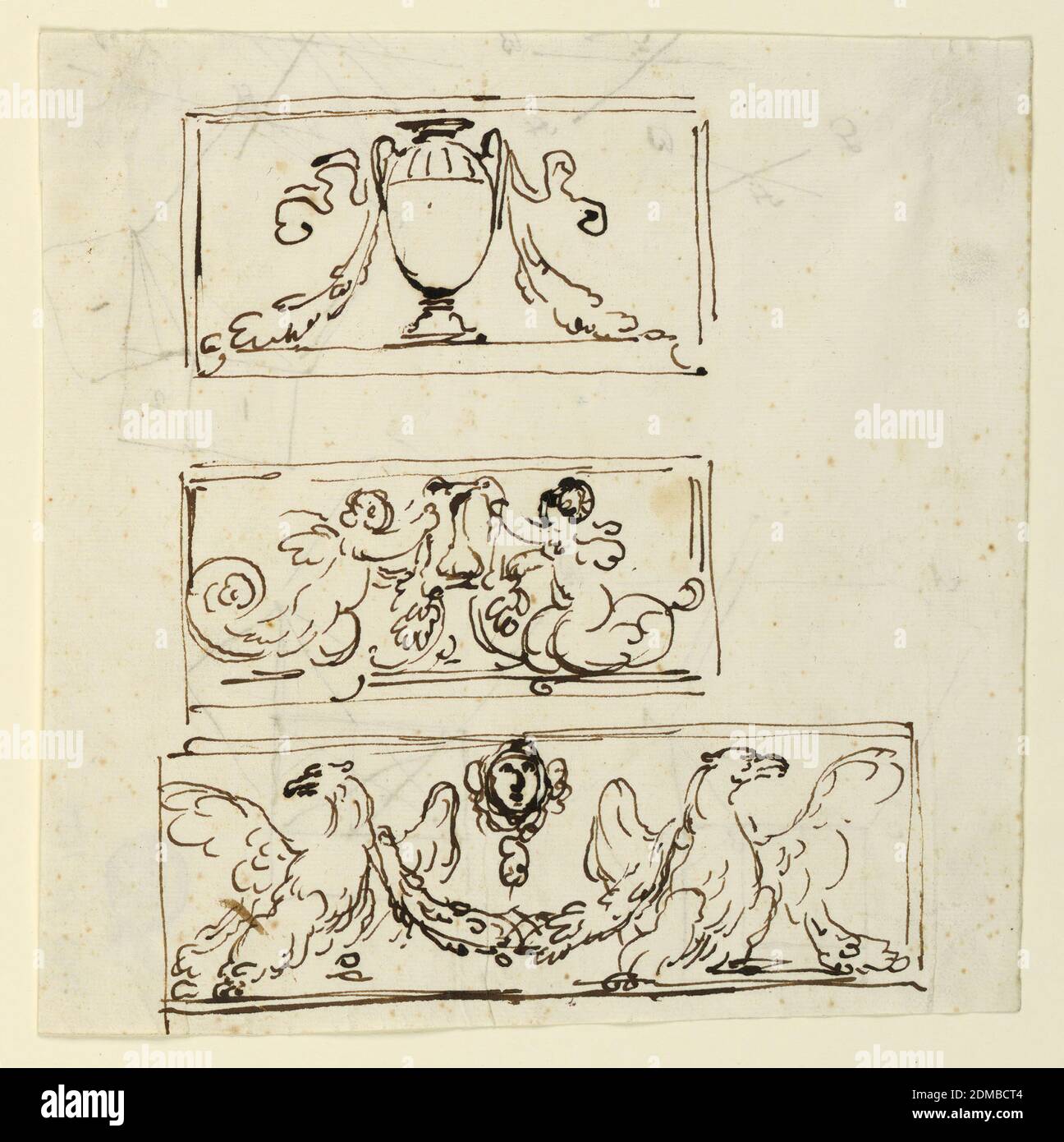 Decoration of three friezes, Giuseppe Barberi, Italian, 1746–1809, Pen ...