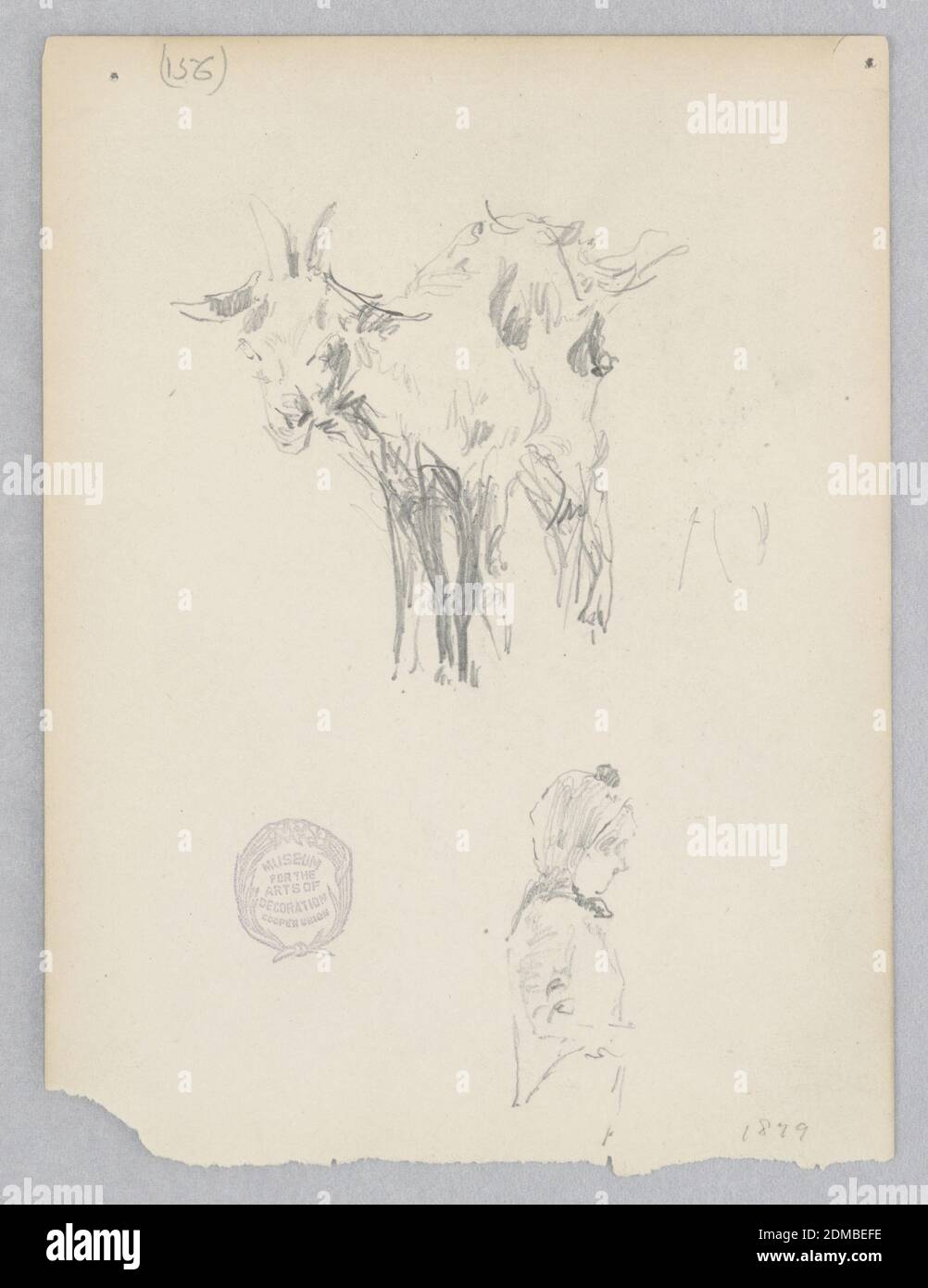 Goat, Robert Frederick Blum, American, 1857–1903, Graphite on wove ...