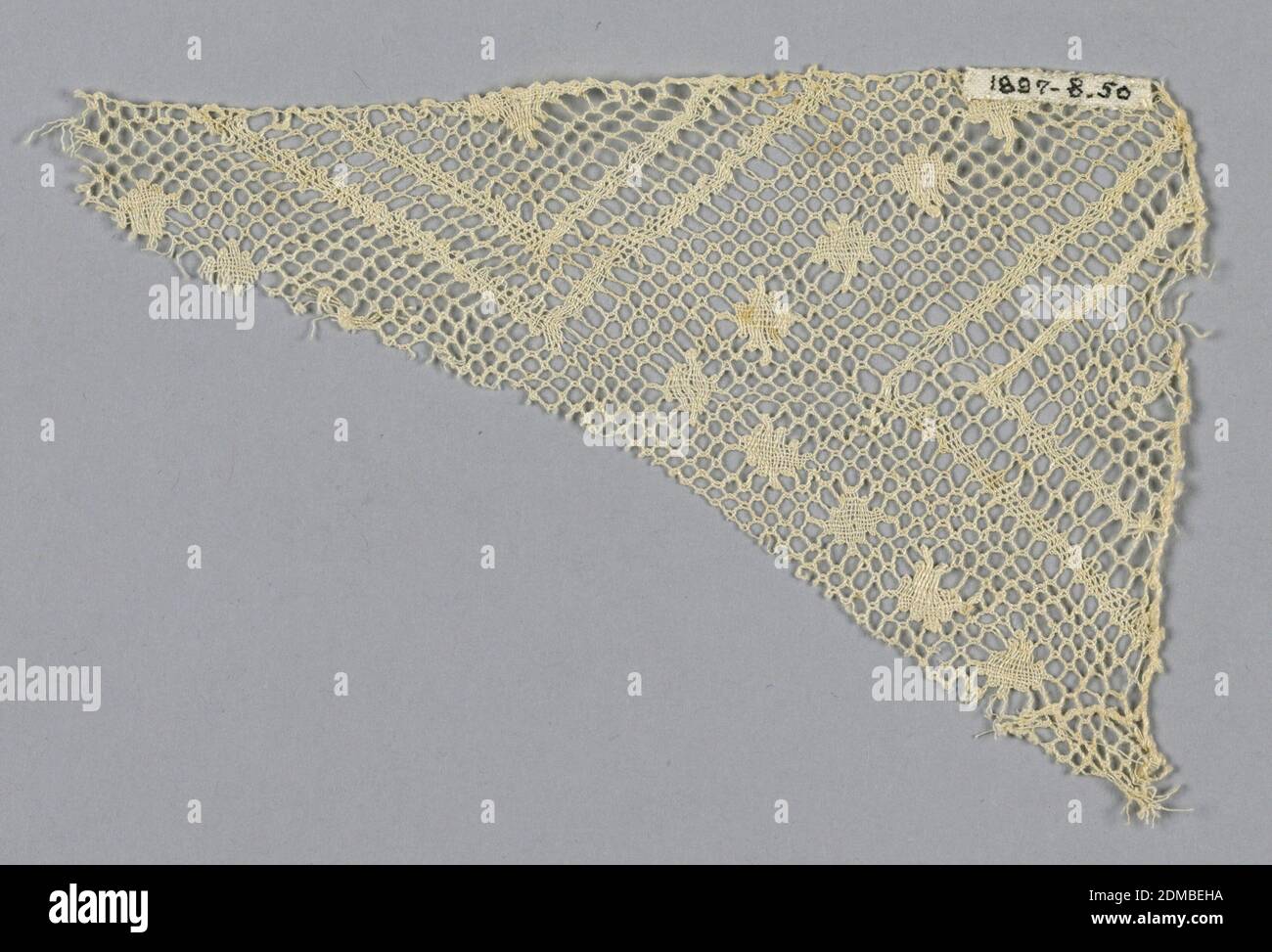 Fragment, Medium: linen Technique: bobbin lace (provincial style ...