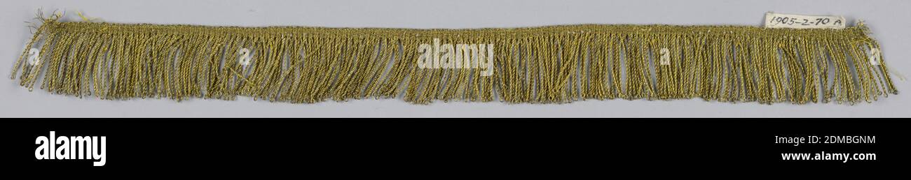 Fringe, Medium: gold foil in a silk core Technique: woven, Gold fringe ...