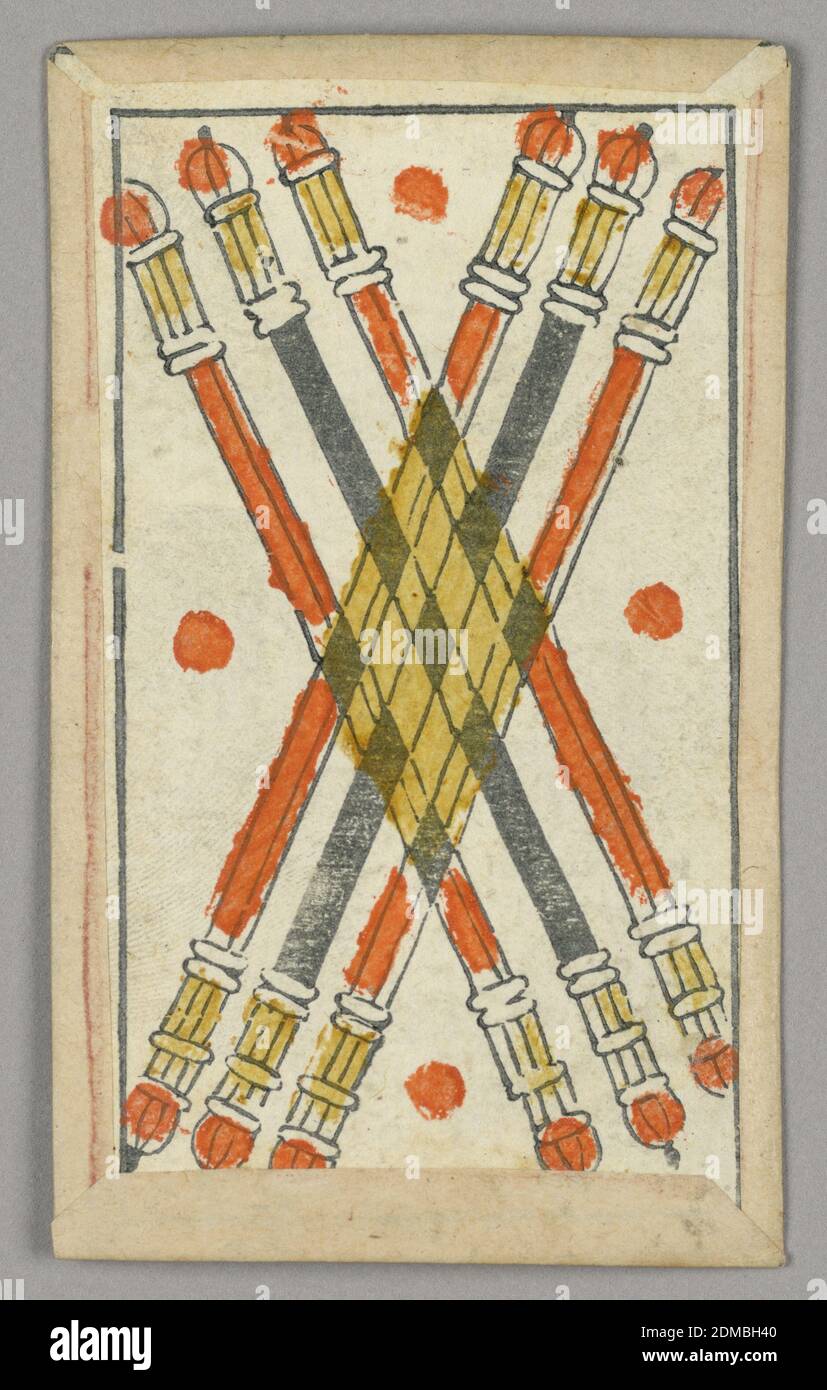 Minchiate (Tarot) Playing Card, Stencil-colored woodblock print, Part ...