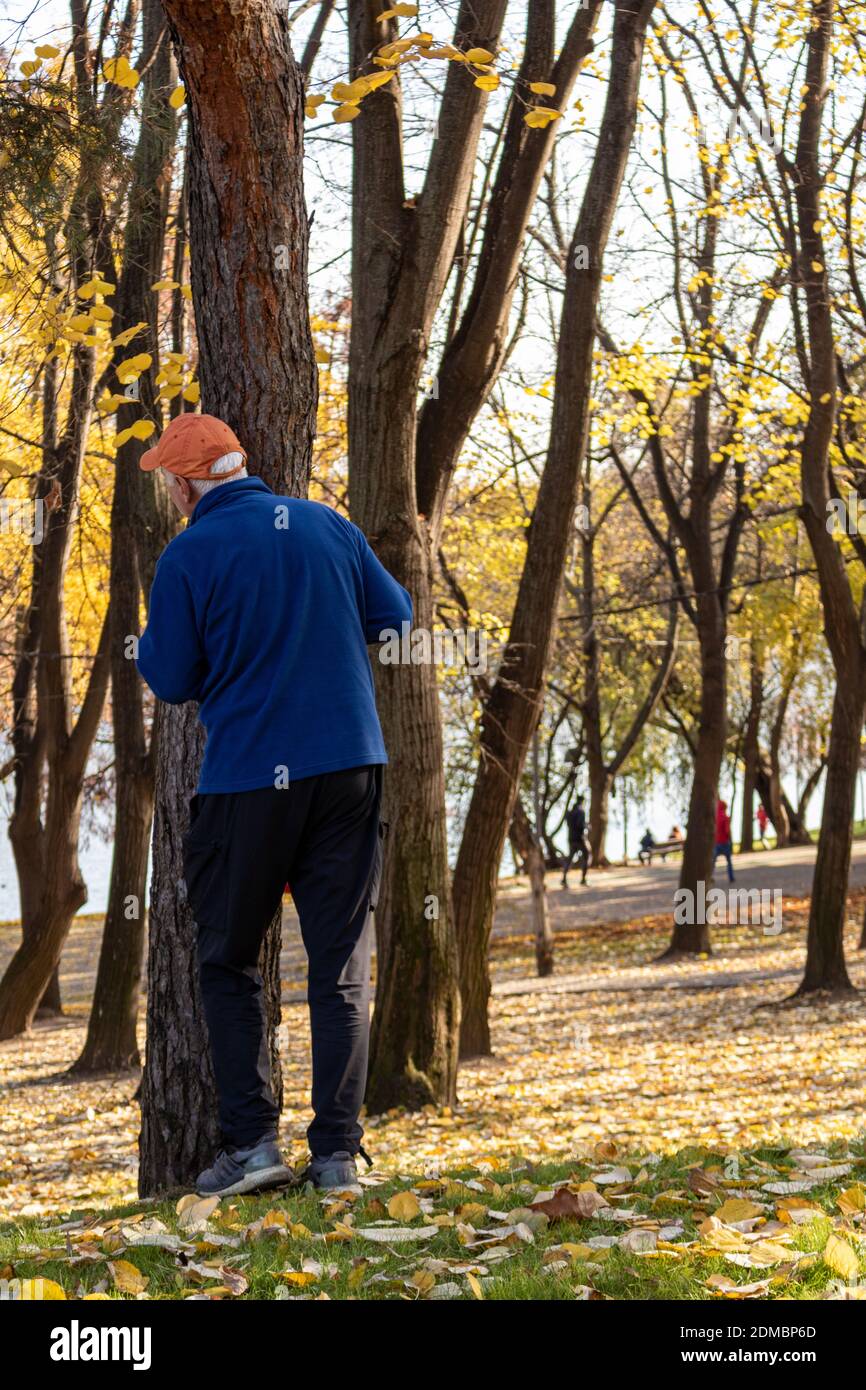 Man Hiding Behind Leaves High Resolution Stock Photography and Images ...