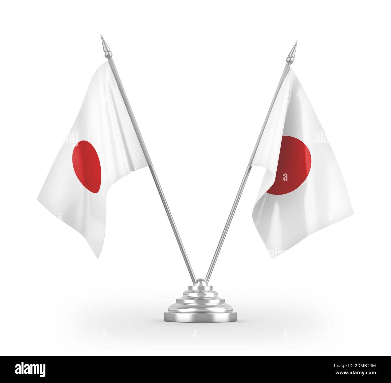 Japan table flags isolated on white 3D rendering Stock Photo - Alamy