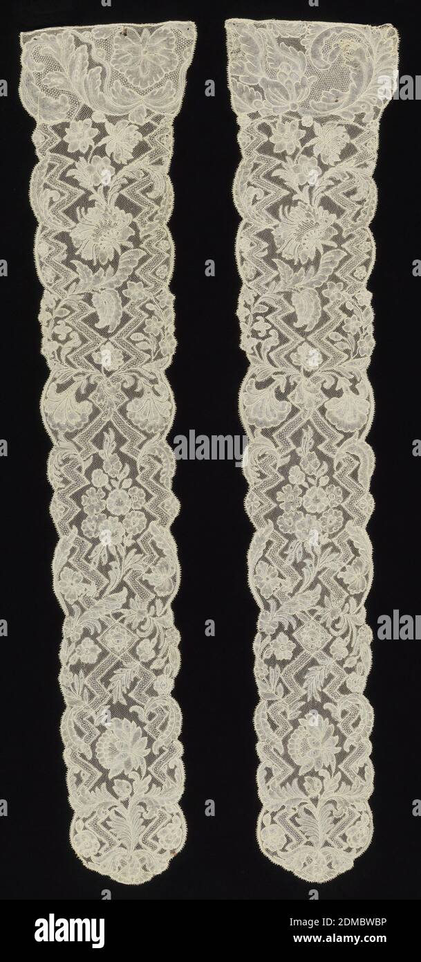 Vertical zig zag pattern enclosing floral forms hi-res stock ...