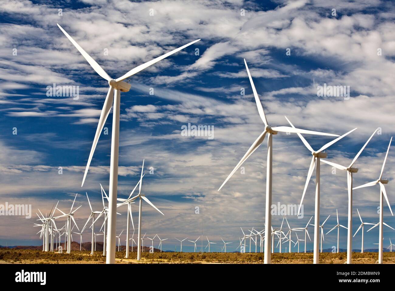 Wind Turbines in the Mojave Desert Stock Photo - Alamy