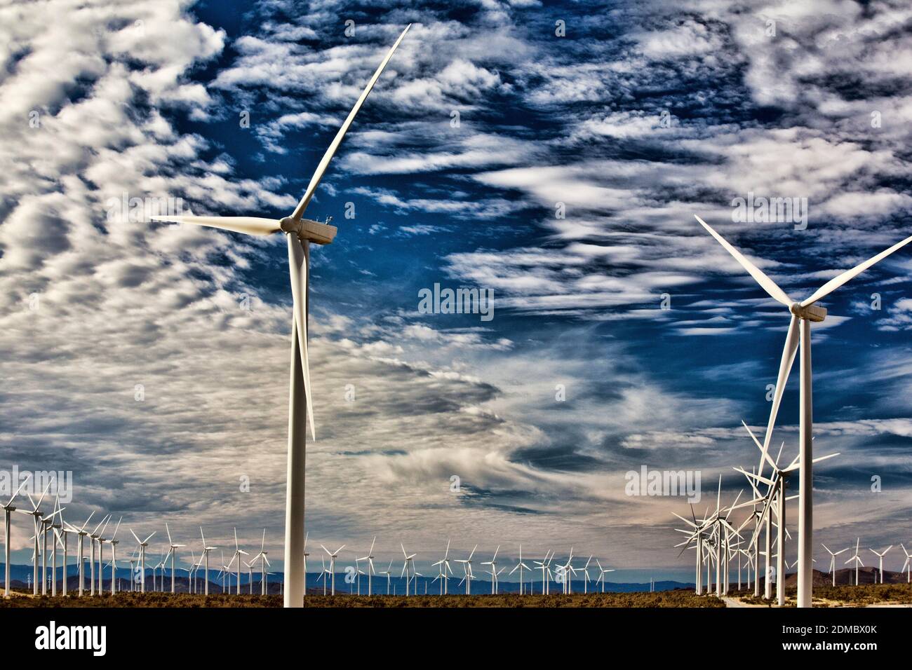 Wind Turbines in the Mojave Desert Stock Photo - Alamy