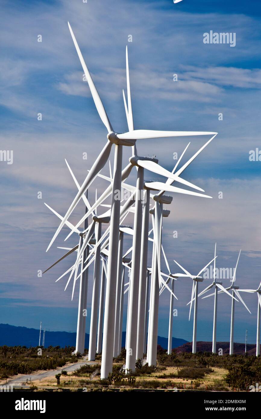 Wind Turbines in the Mojave Desert Stock Photo - Alamy