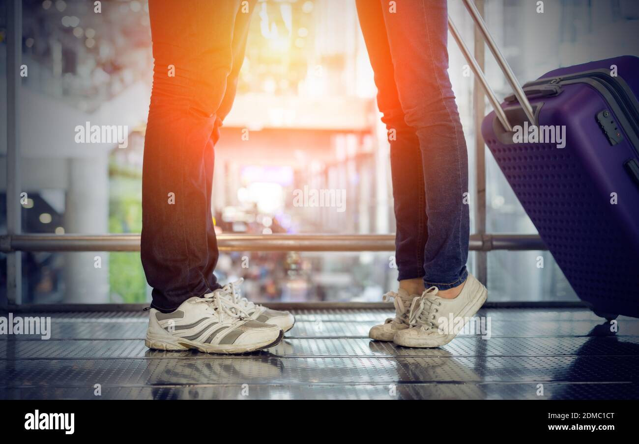 Man saying goodbye at airport hi-res stock photography and images - Alamy