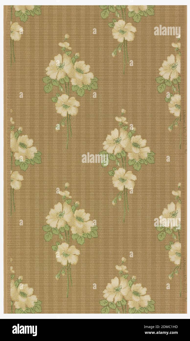 Sidewall, S.A. Maxwell & Co., Machine-printed, Repeating design of ...