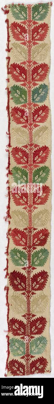 Border, Medium: silk embroidery on linen foundation Technique ...