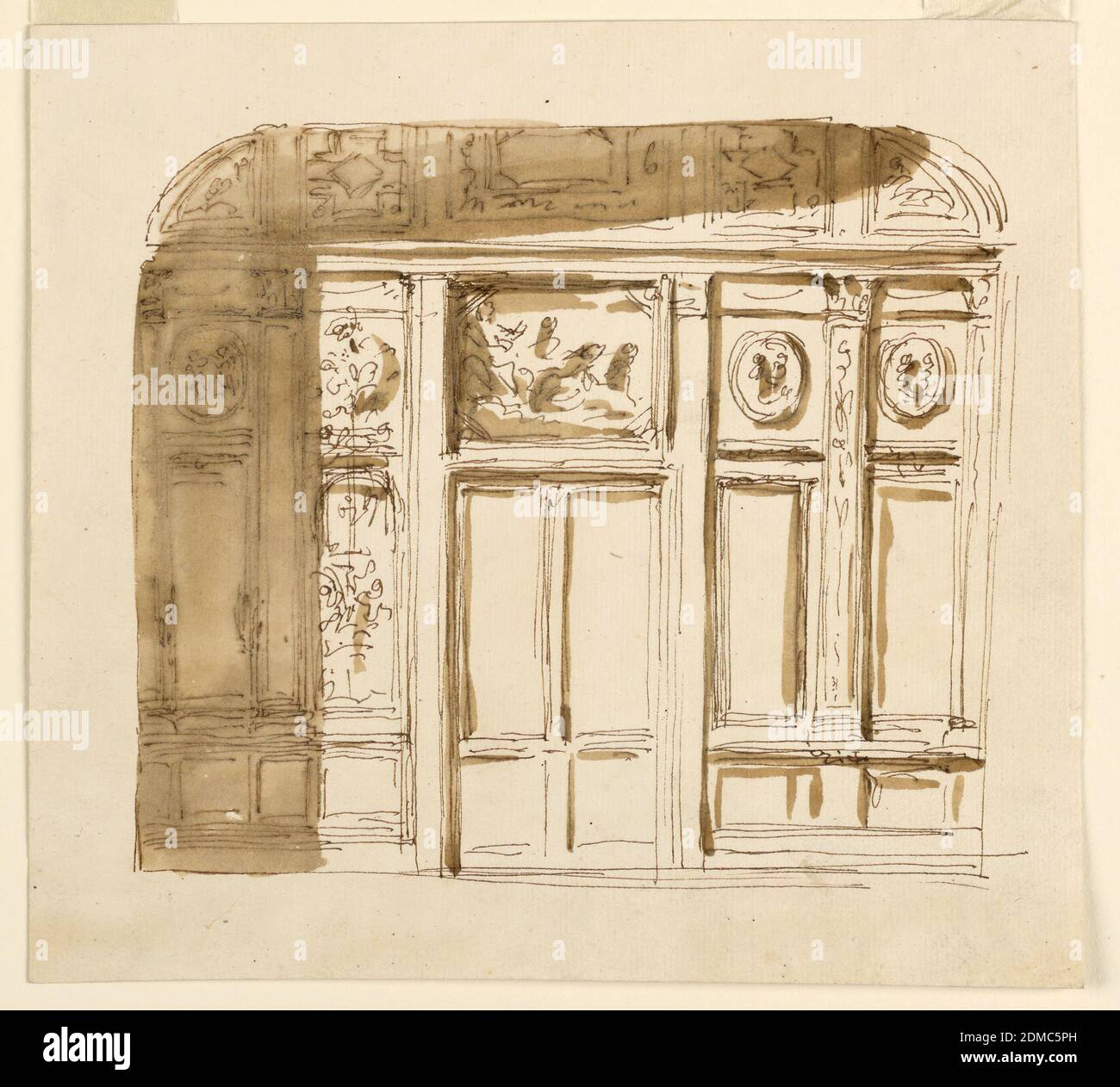 Design for a Door Wall, Giuseppe Barberi, Italian, 1746–1809, Pen and ...