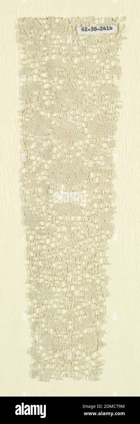 Cap streamers, Medium: linen Technique: needle lace, 6-sided reworked ...