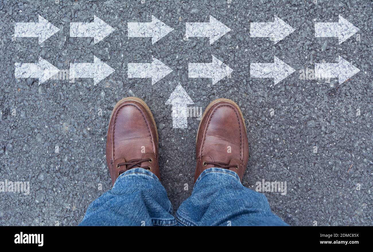Decision crossroad choosing right path hi-res stock photography and ...