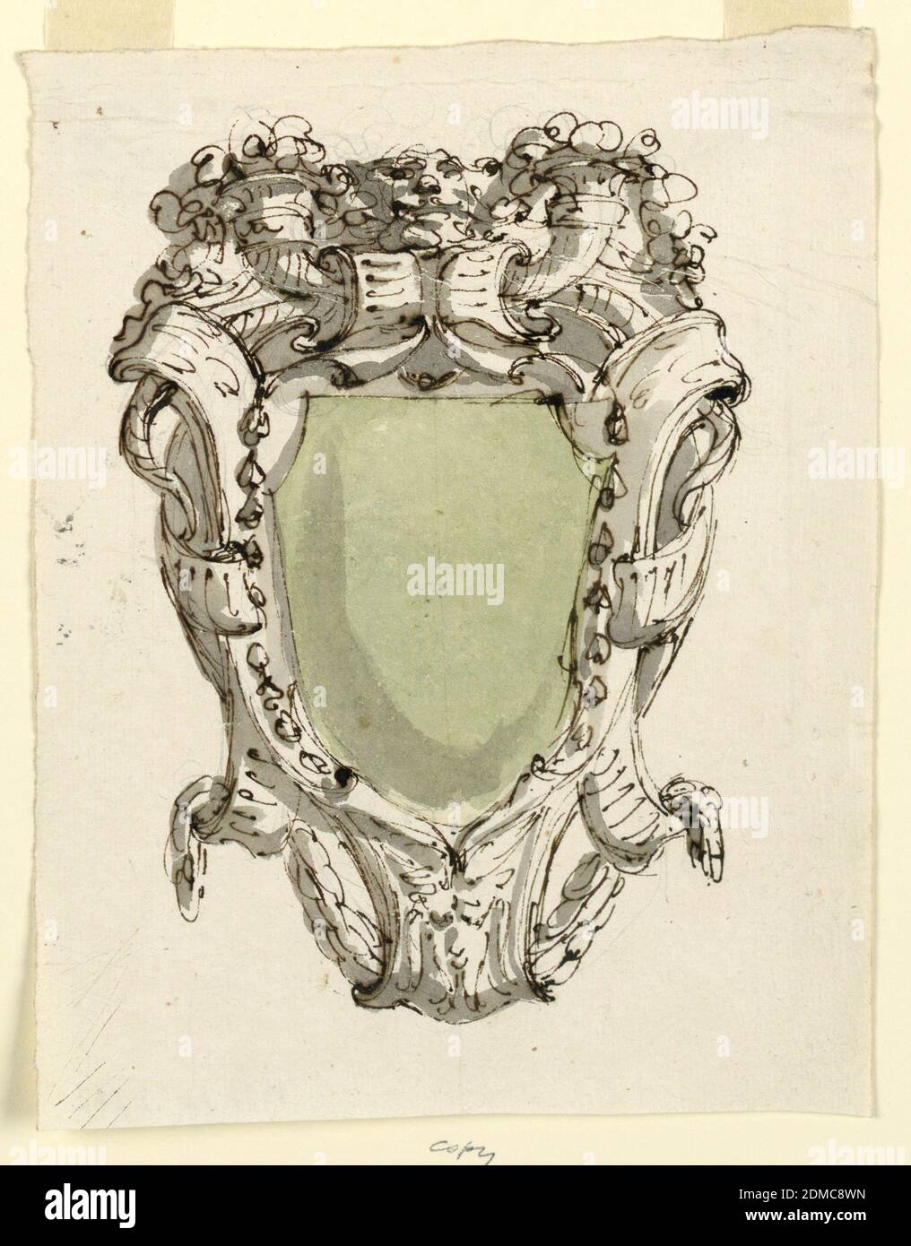 Coat of arms with cornucopia and masks, Giacomo Rossi, Italian, 1751 ...