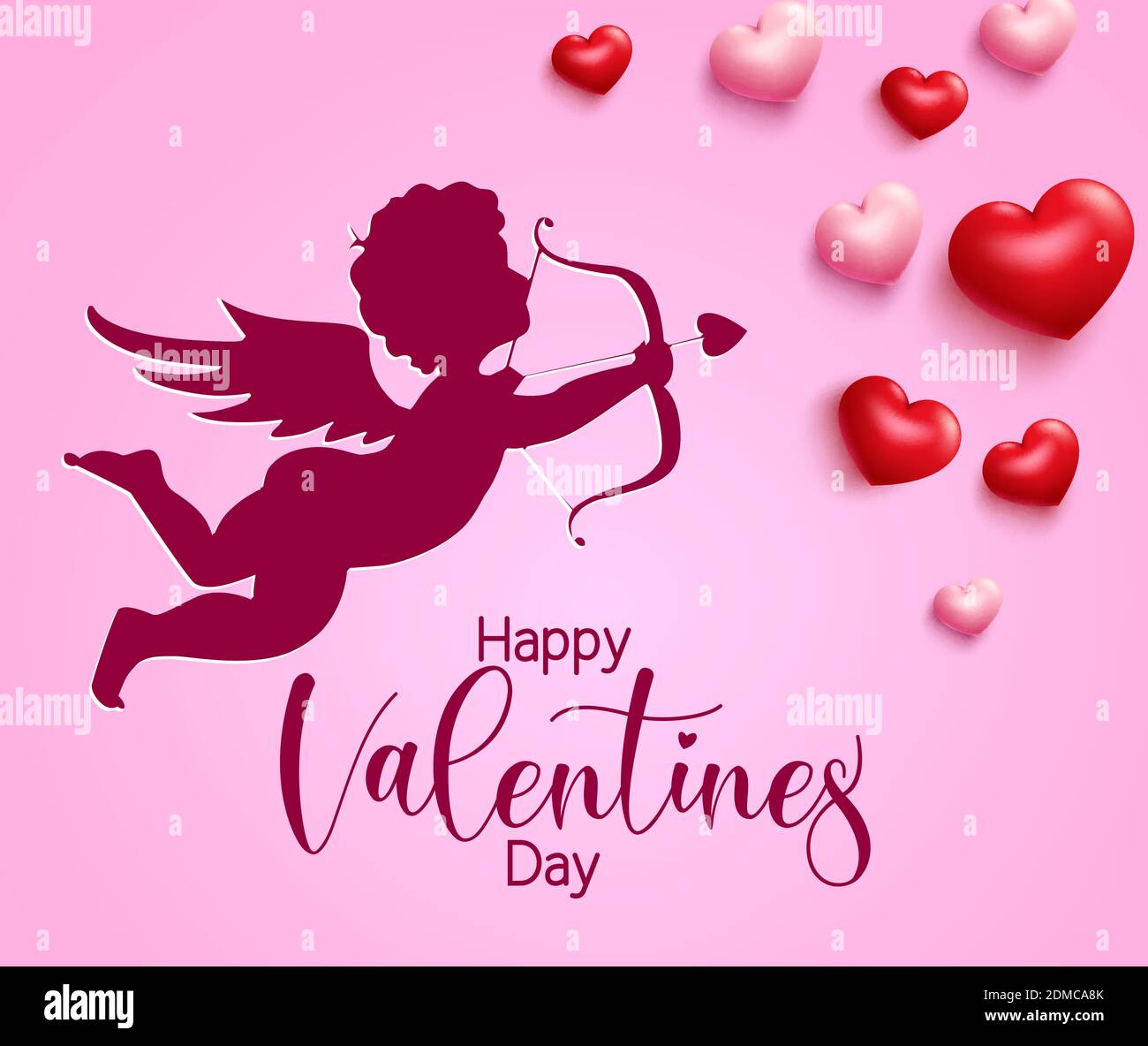 Valentine's cupid vector background design. Happy valentine's day text ...