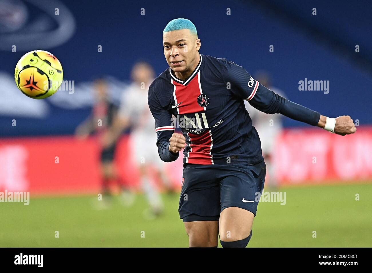 Kylian Mbappe of Paris Saint Germain in action during the Ligue 1 match ...