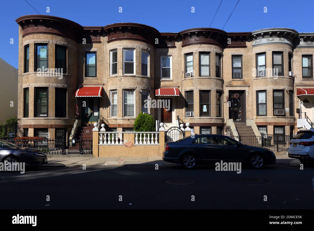 Simple round row houses in Brooklyn's Sunset Park neighborhood, New ...