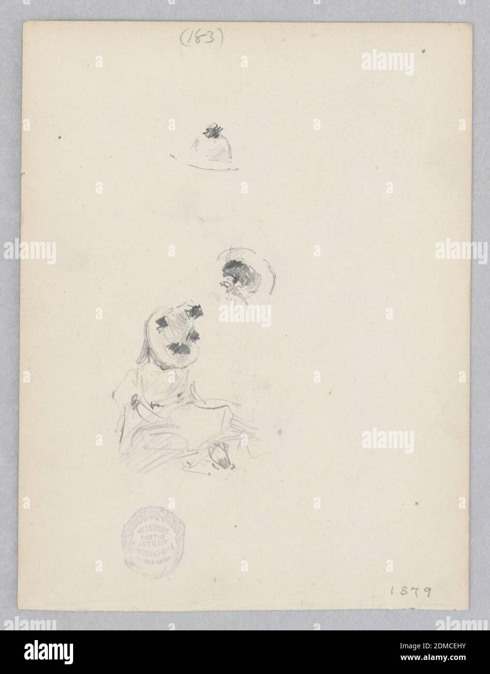 Figure, Robert Frederick Blum, American, 1857–1903, Graphite on wove paper, Sketch of a figure ...