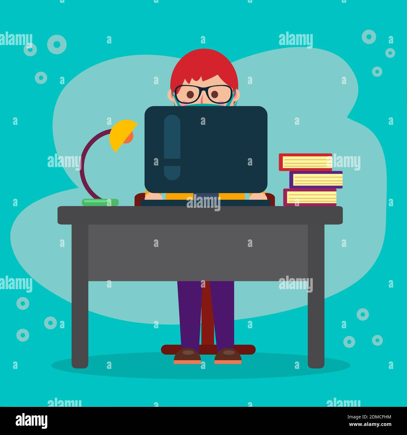 student learning online education vector illustration Stock Vector ...