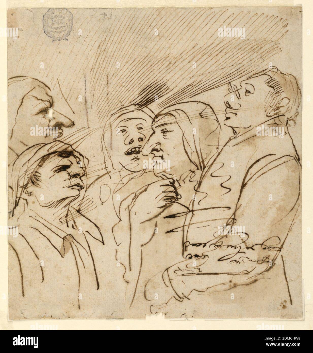 Five Grotesque Figures, Pen and black ink on cream laid paper, Five ...