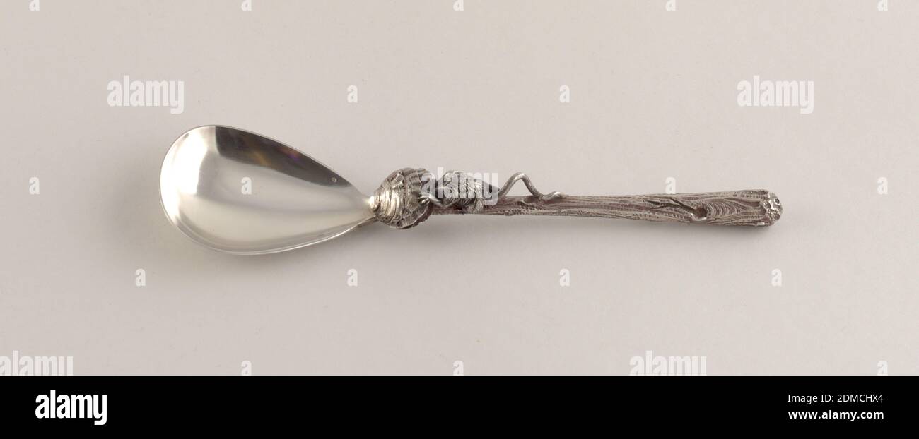 Spoon, Charles Victor Gibert, French, Silver, Handle in the form of a ...