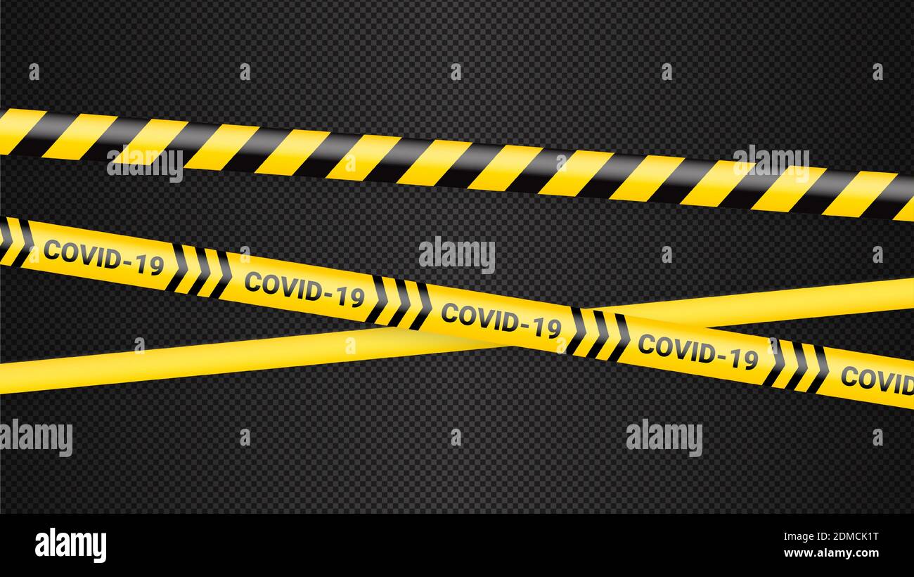 Quarantine danger tape. Covid 19 and quarantine zone yellow warning ...